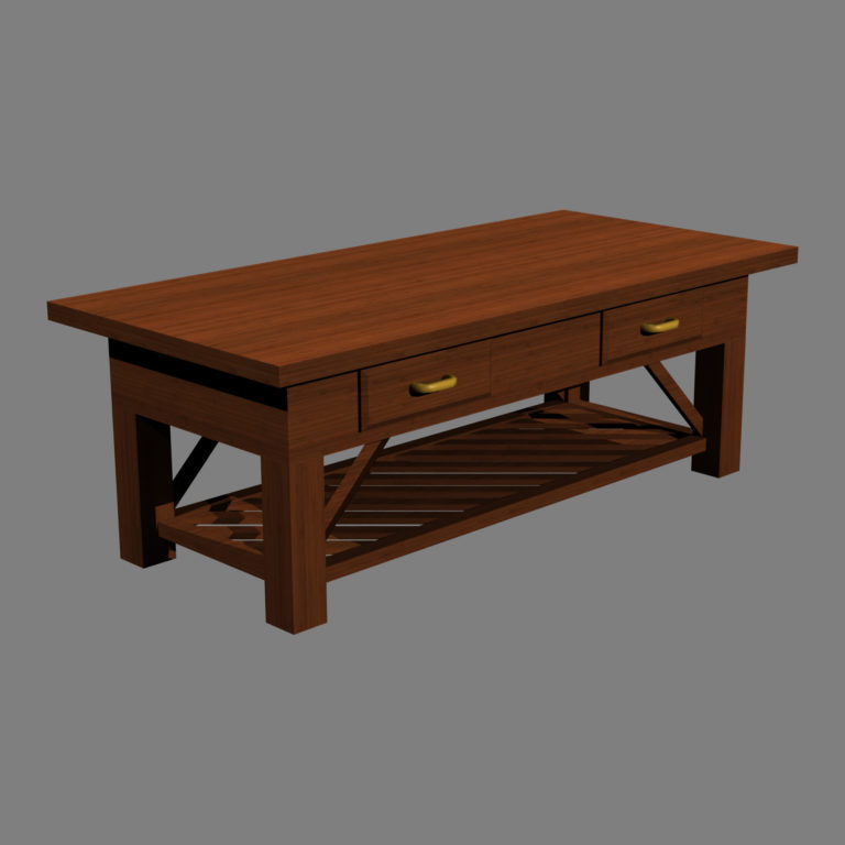 Coffee Table v2 3D Model - FlatPyramid