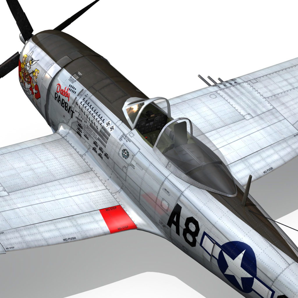 Republic P-47 Thunderbolt - Daddy Rabbit 3D Model - FlatPyramid