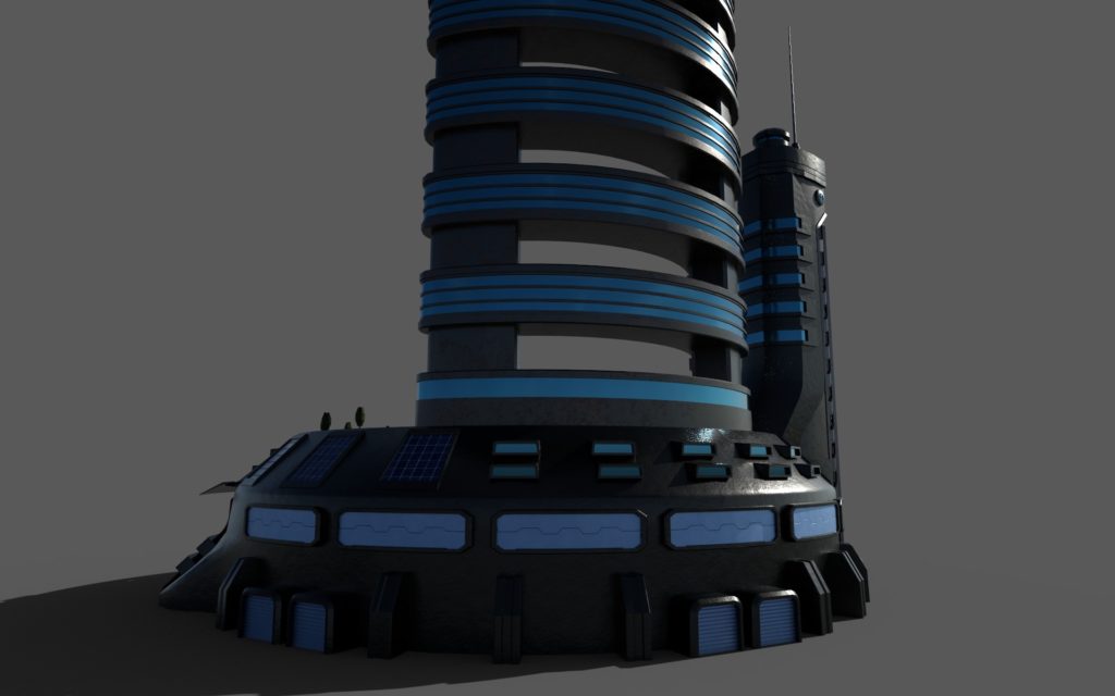 Sci-fi Hotel 3D Model - FlatPyramid