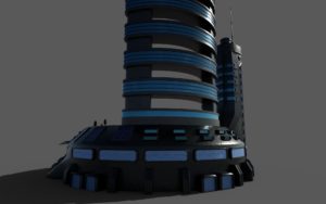 Sci-fi Hotel 3D Model - FlatPyramid