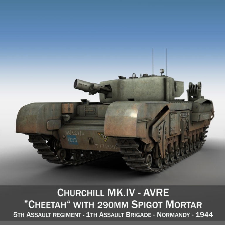Churchill MK IV AVRE - Cheetah 3D Model - FlatPyramid