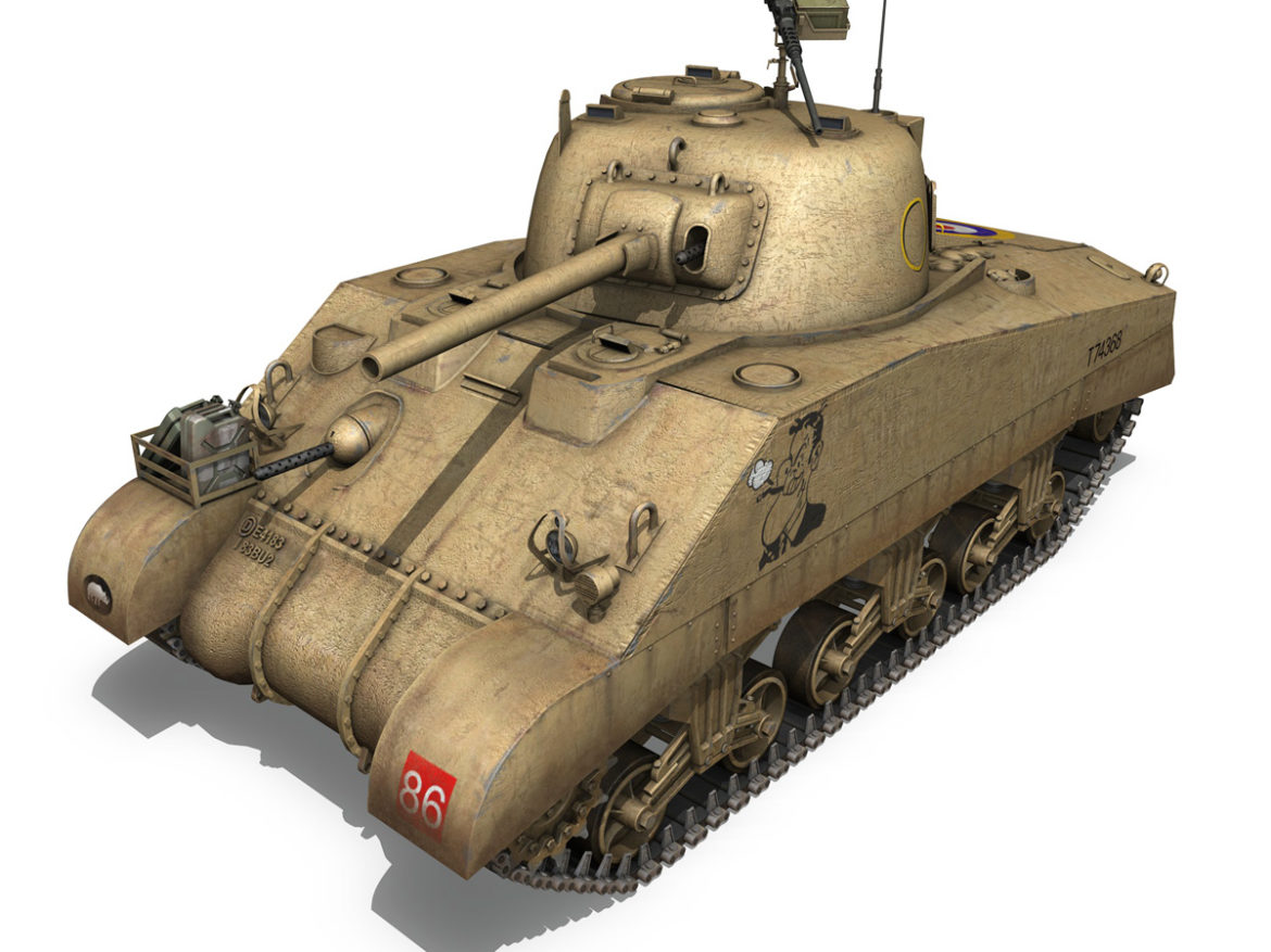 M4 Sherman MK III - Early Production 3D Model - FlatPyramid