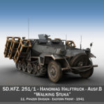 SD.KFZ 251/1 Ausf.B - Walking Stuka - 11PD 3D Model - FlatPyramid