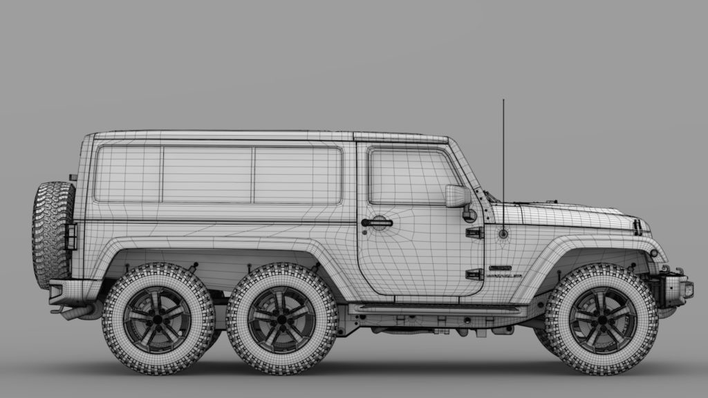 Jeep Wrangler 6x6 Rubicon Recon JK 2017 3D Model - FlatPyramid