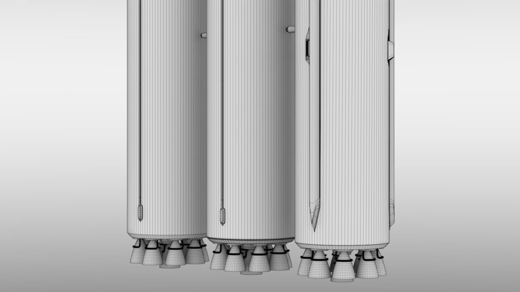 Falcon Heavy V1.2 Non Reusable 3D Model - FlatPyramid