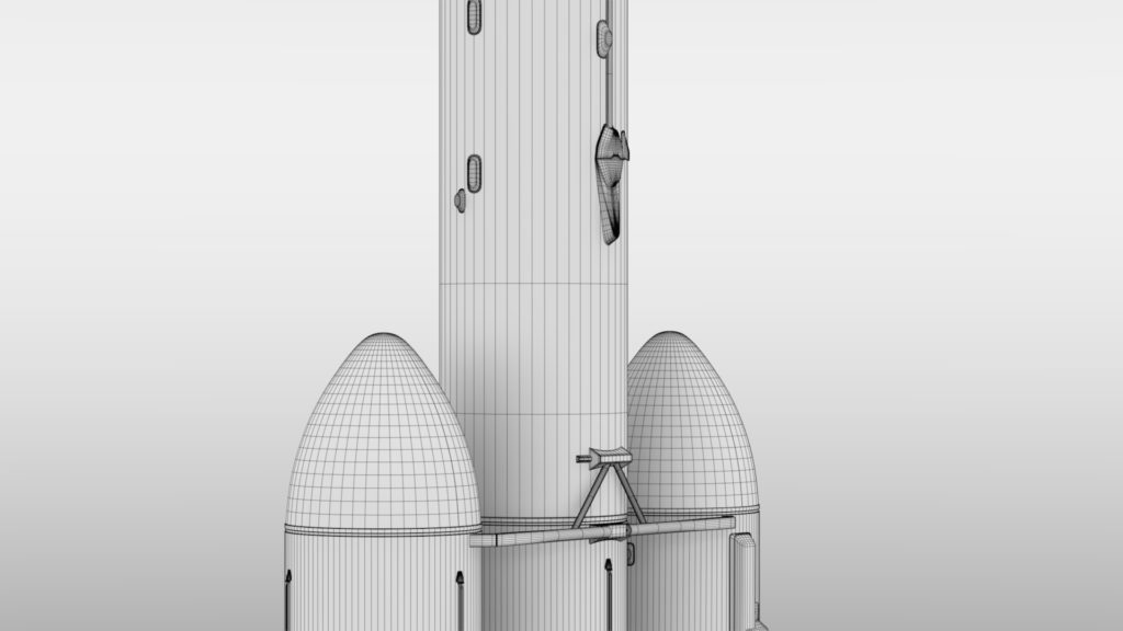 Falcon Heavy V1.2 Non Reusable 3D Model - FlatPyramid