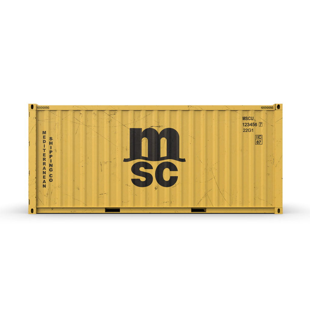 20 feet MSC standard shipping container 3D Model - FlatPyramid
