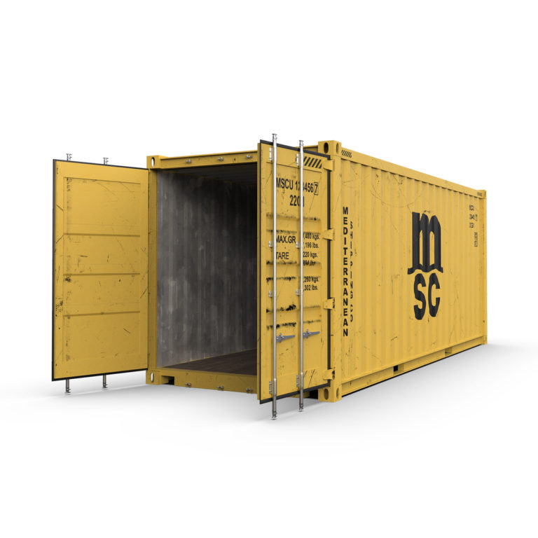 20 feet MSC standard shipping container 3D Model - FlatPyramid
