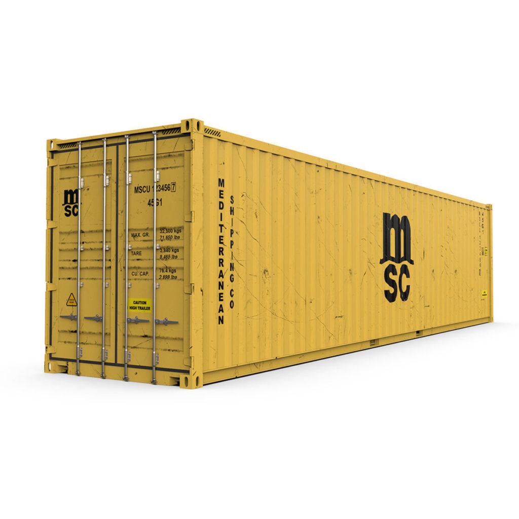 40 feet High Cube MSC shipping container 3D Model - FlatPyramid