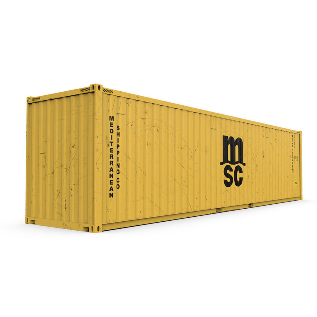 40 feet High Cube MSC shipping container 3D Model - FlatPyramid