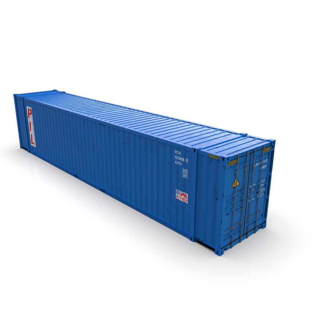 45 feet High Cube PIL shipping container 3D Model - FlatPyramid