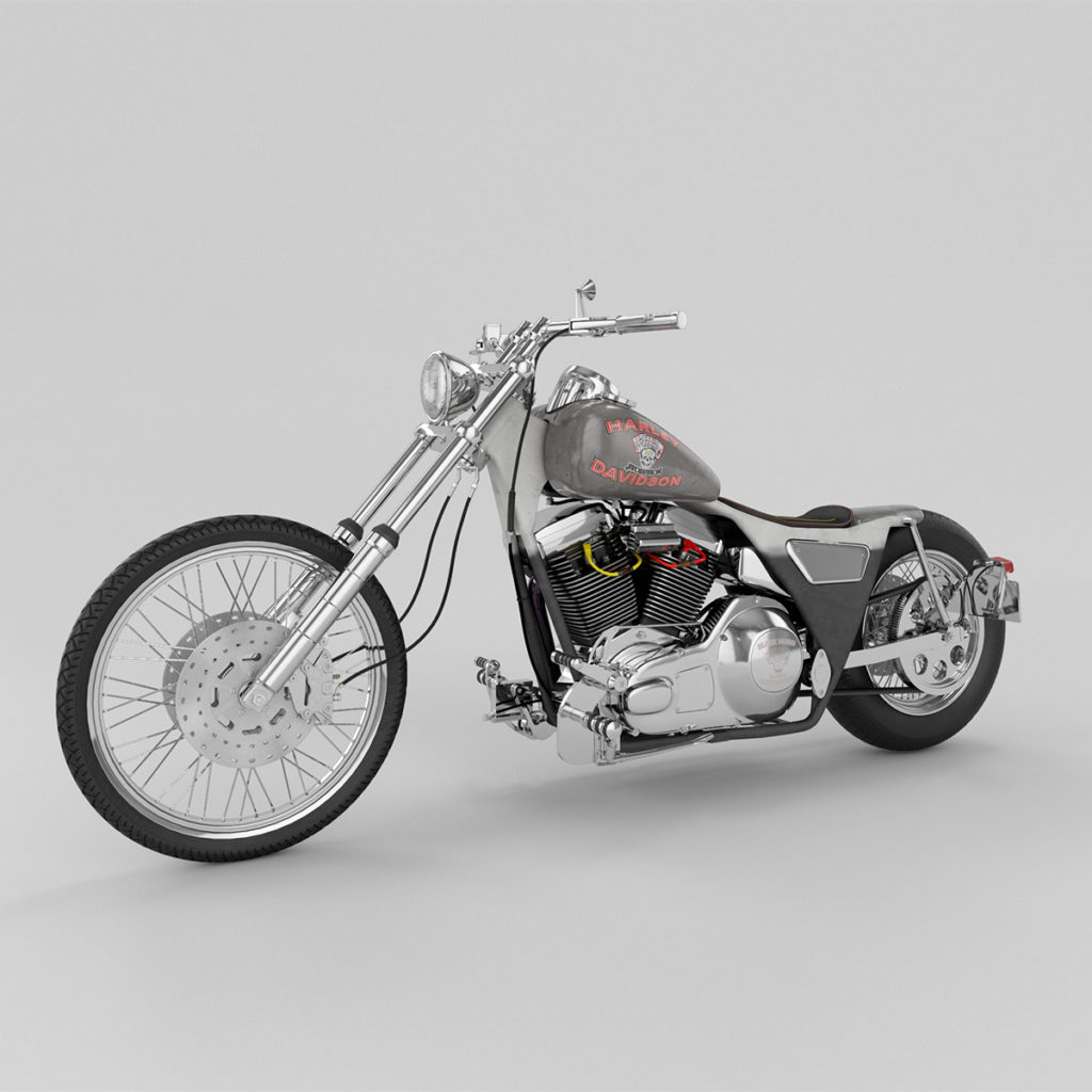 Harley Davidson FXR 1989 Custom 3D Model - FlatPyramid
