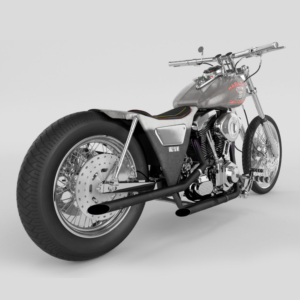 Harley Davidson FXR 1989 Custom 3D Model - FlatPyramid