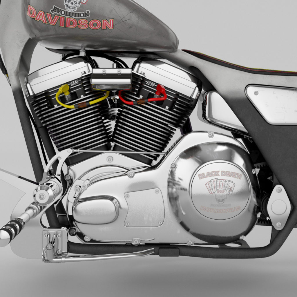 Harley Davidson FXR 1989 Custom 3D Model - FlatPyramid