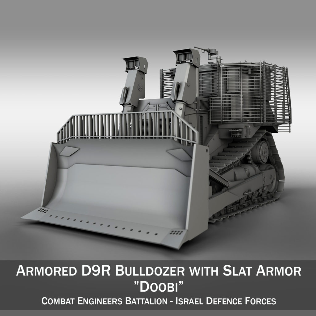 Israeli Armored D9R Bulldozer 3D Model - FlatPyramid