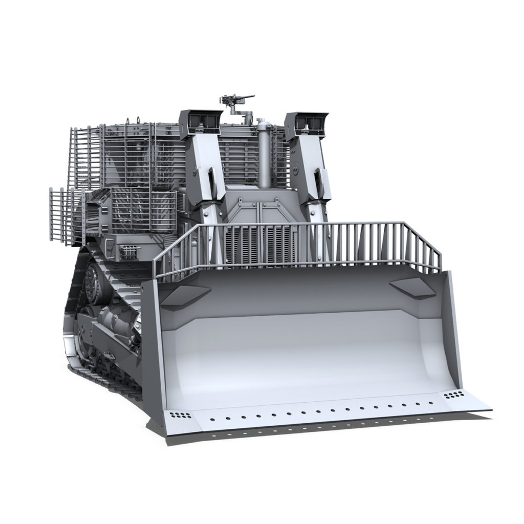 Israeli Armored D9R Bulldozer 3D Model - FlatPyramid