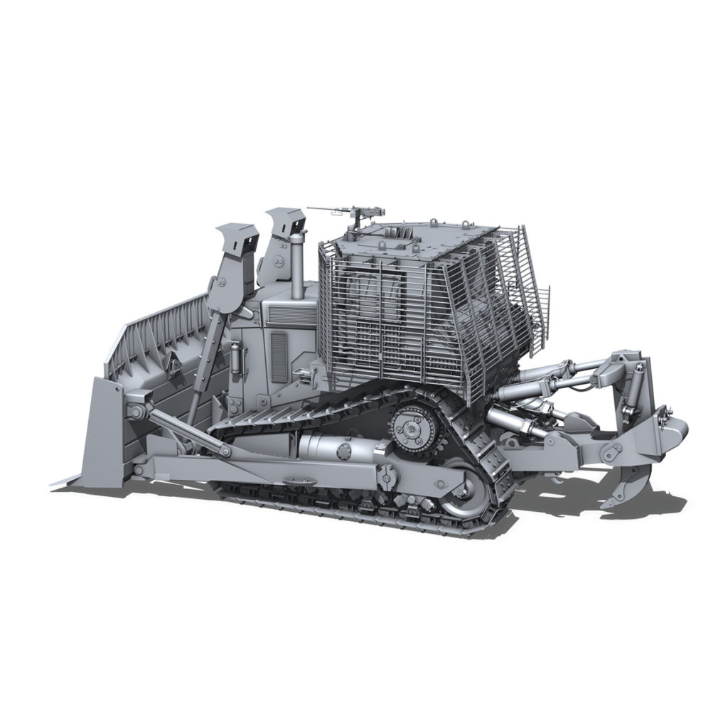 Israeli Armored D9R Bulldozer 3D Model - FlatPyramid