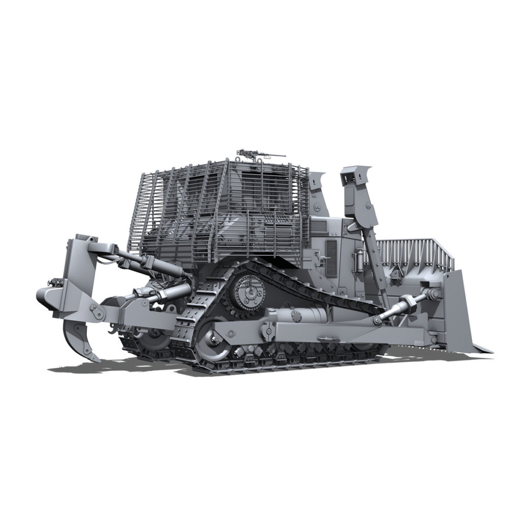 Israeli Armored D9R Bulldozer 3D Model - FlatPyramid