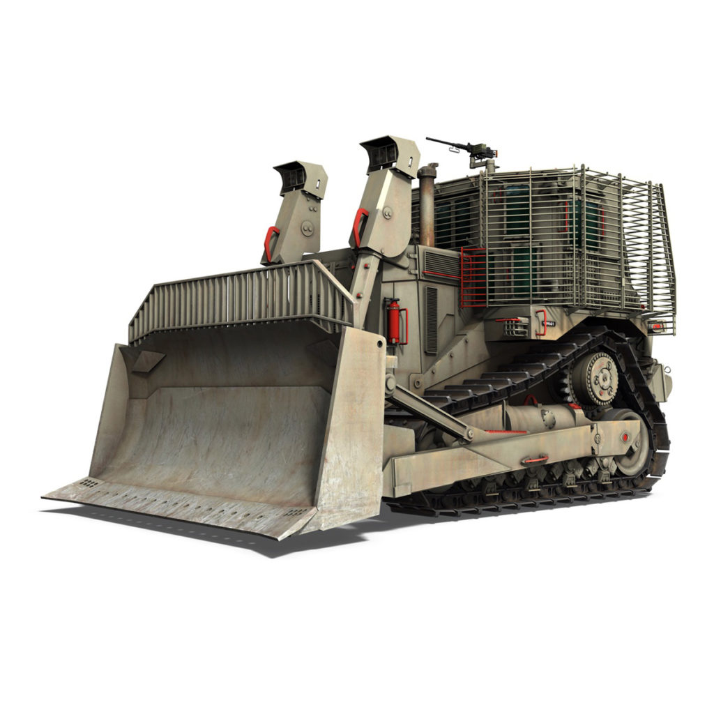 Israeli Armored D9R Bulldozer - IDF 3D Model - FlatPyramid