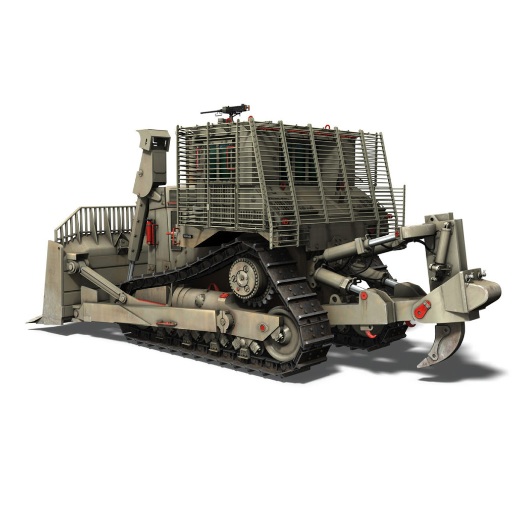 Israeli Armored D9R Bulldozer - IDF 3D Model - FlatPyramid