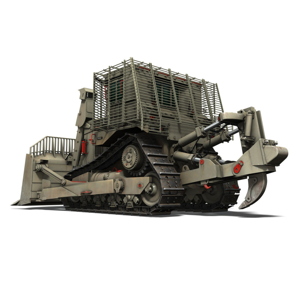 Israeli Armored D9R Bulldozer - IDF 3D Model - FlatPyramid