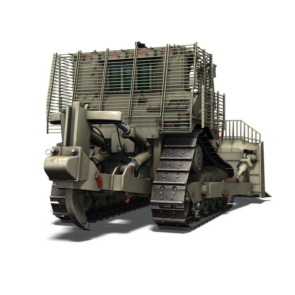Israeli Armored D9R Bulldozer - IDF 3D Model - FlatPyramid