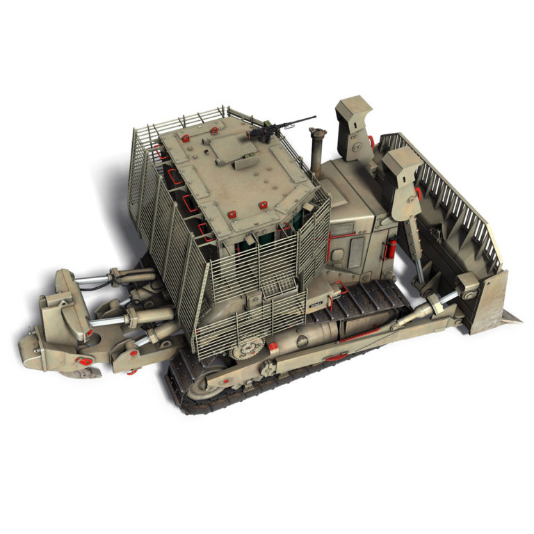 Israeli Armored D9R Bulldozer - IDF 3D Model - FlatPyramid