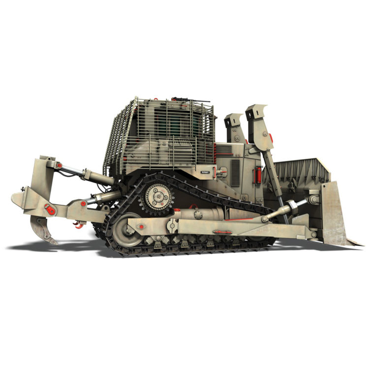 Israeli Armored D9R Bulldozer - IDF 3D Model - FlatPyramid