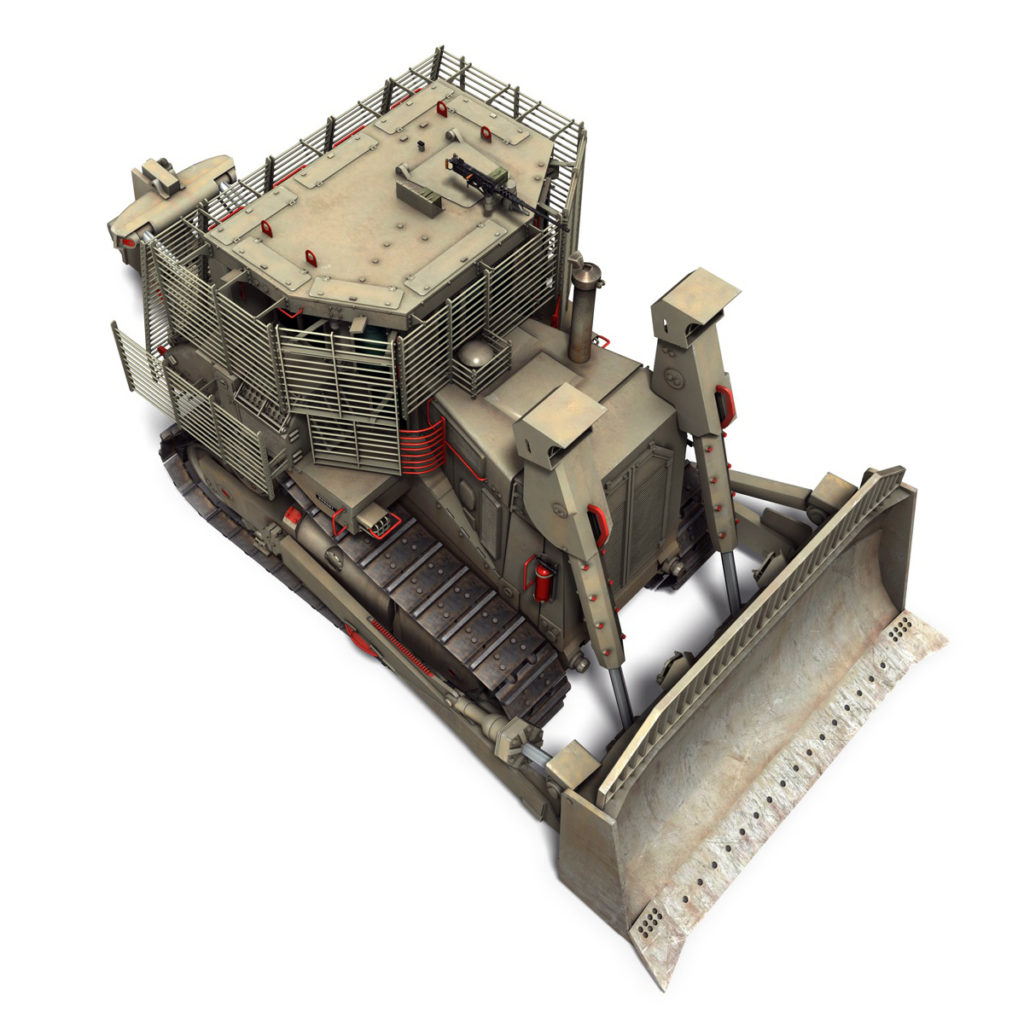 Israeli Armored D9R Bulldozer - IDF 3D Model - FlatPyramid