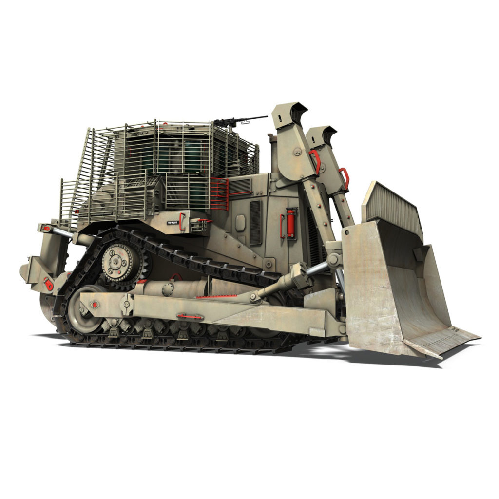 Israeli Armored D9R Bulldozer - IDF 3D Model - FlatPyramid
