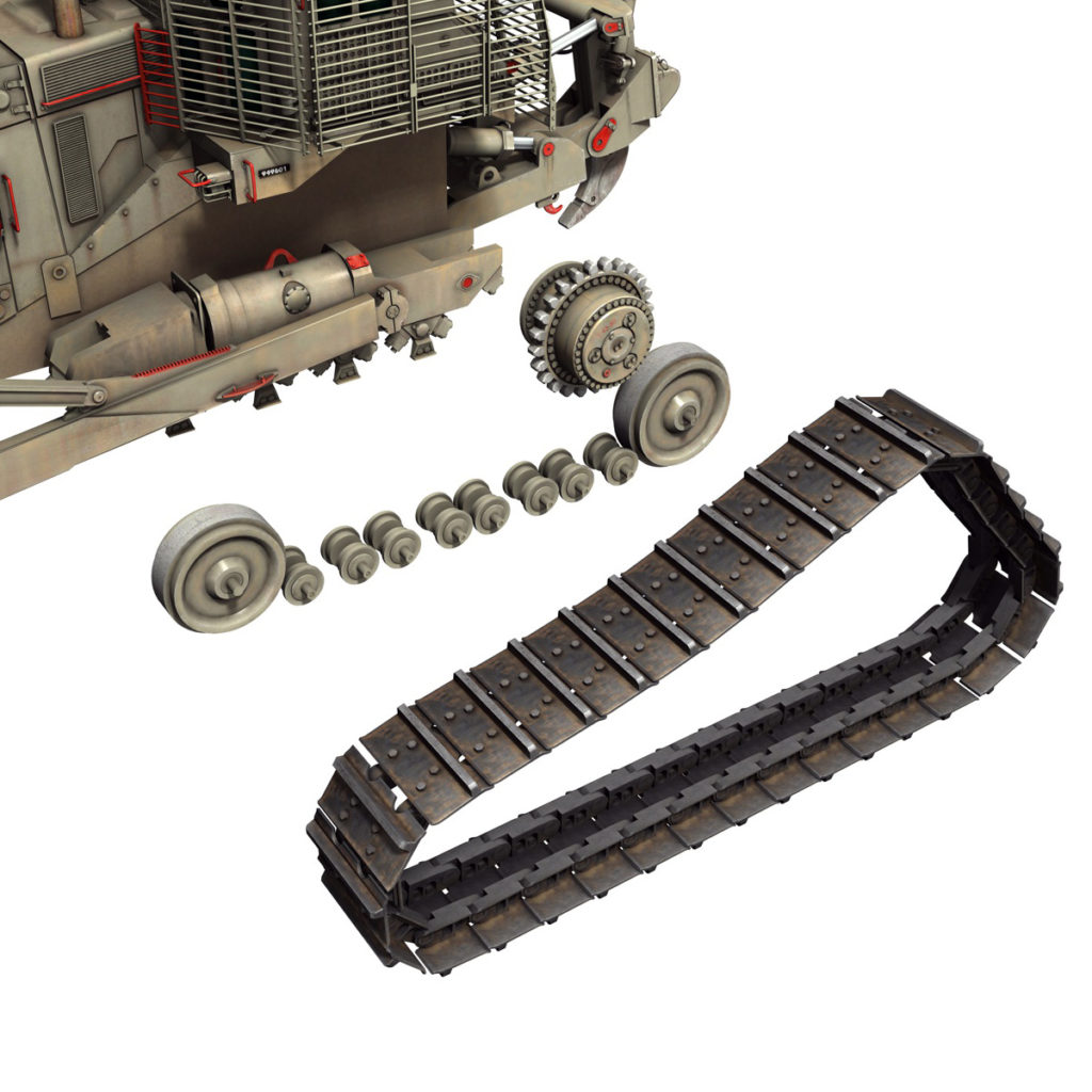 Israeli Armored D9R Bulldozer - IDF 3D Model - FlatPyramid