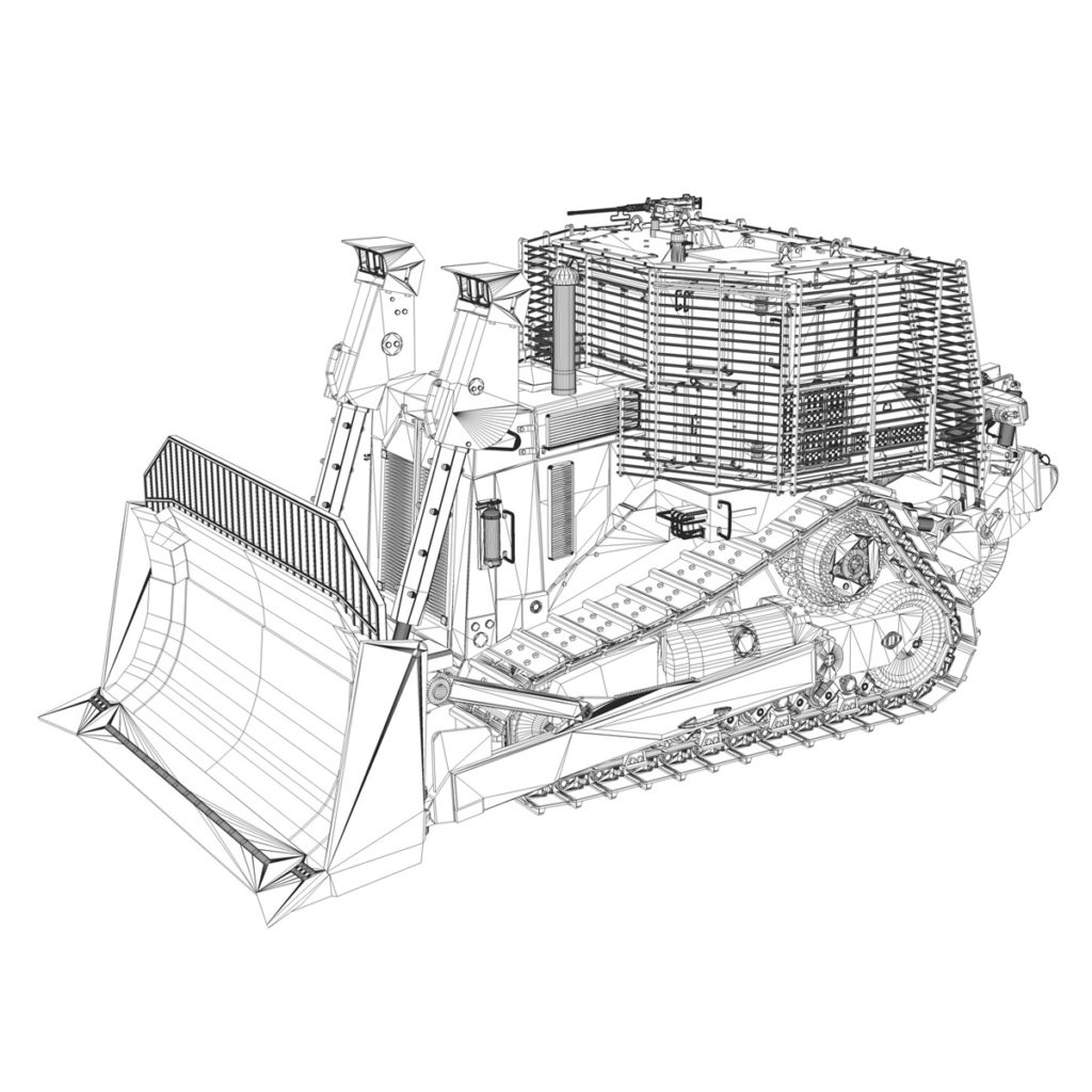 Israeli Armored D9R Bulldozer - IDF 3D Model - FlatPyramid