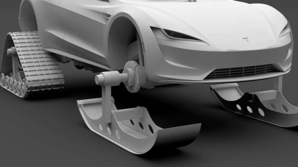 Tesla Roadster Ski 2018 3D Model - FlatPyramid