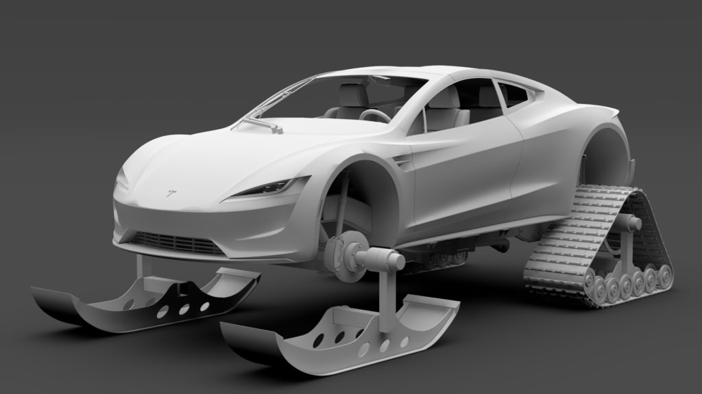 Tesla Roadster Ski 2018 3D Model - FlatPyramid