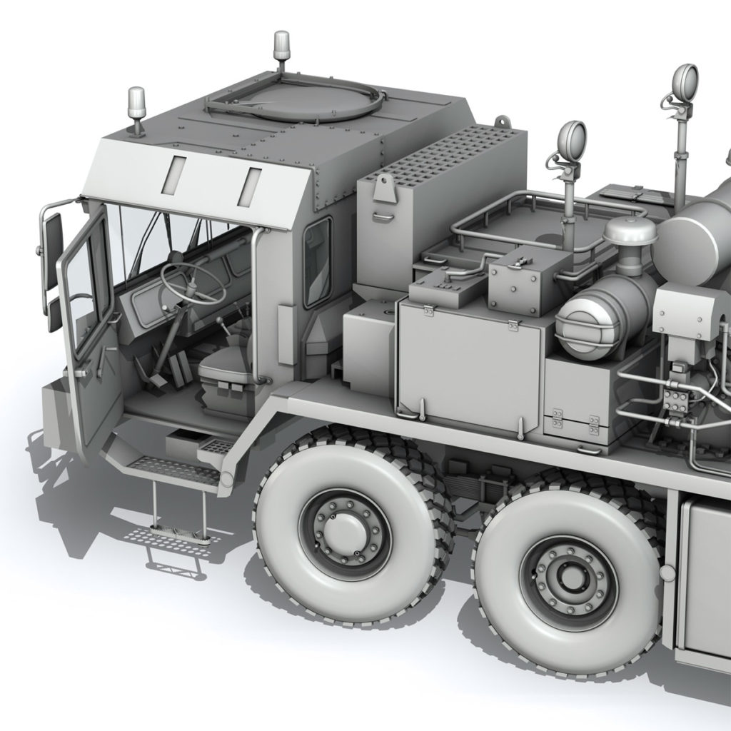 Faun STL-56 Tractor with 56t Semi Trailer 3D Model - FlatPyramid