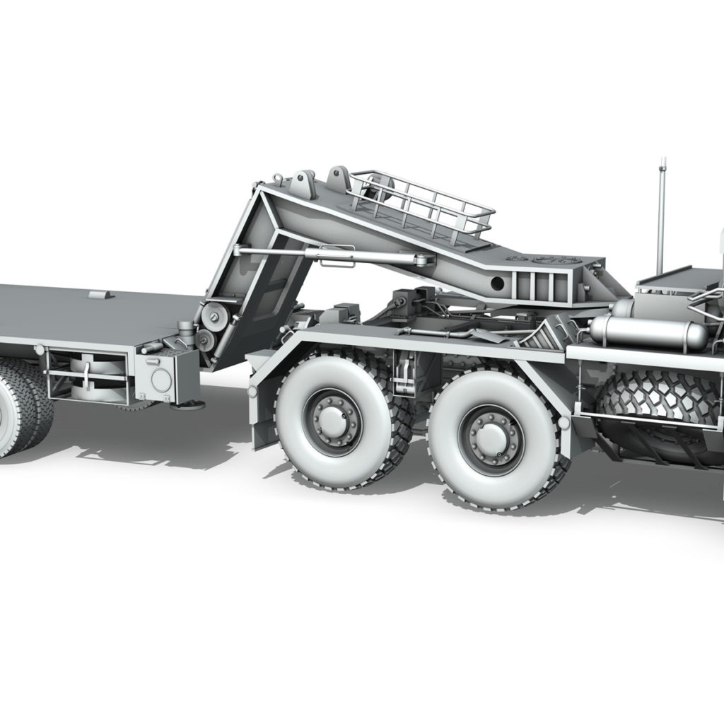 Faun STL-56 Tractor with 56t Semi Trailer 3D Model - FlatPyramid