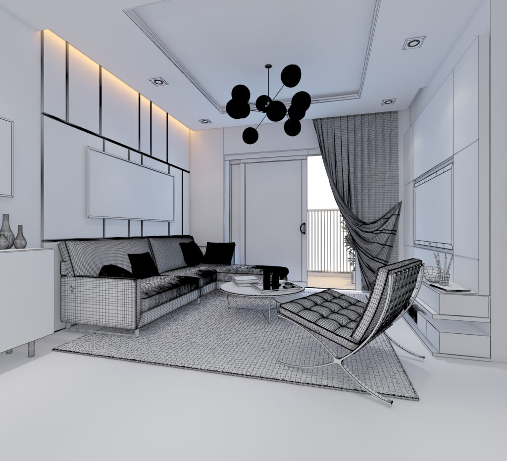 Cutaway apartment full furnitures modern design 3D Model - FlatPyramid