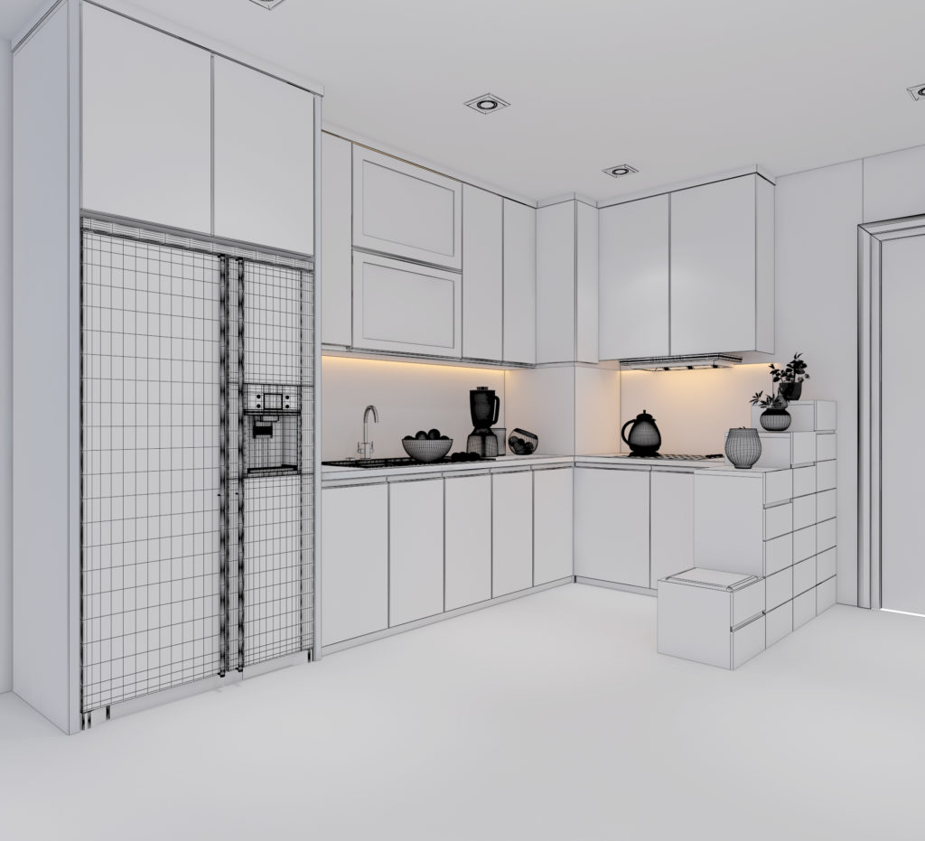 Cutaway apartment full furnitures modern design 3D Model - FlatPyramid