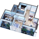Detailed modern interior cutaway 3D Model - FlatPyramid