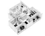 Detailed modern interior cutaway 3D Model - FlatPyramid