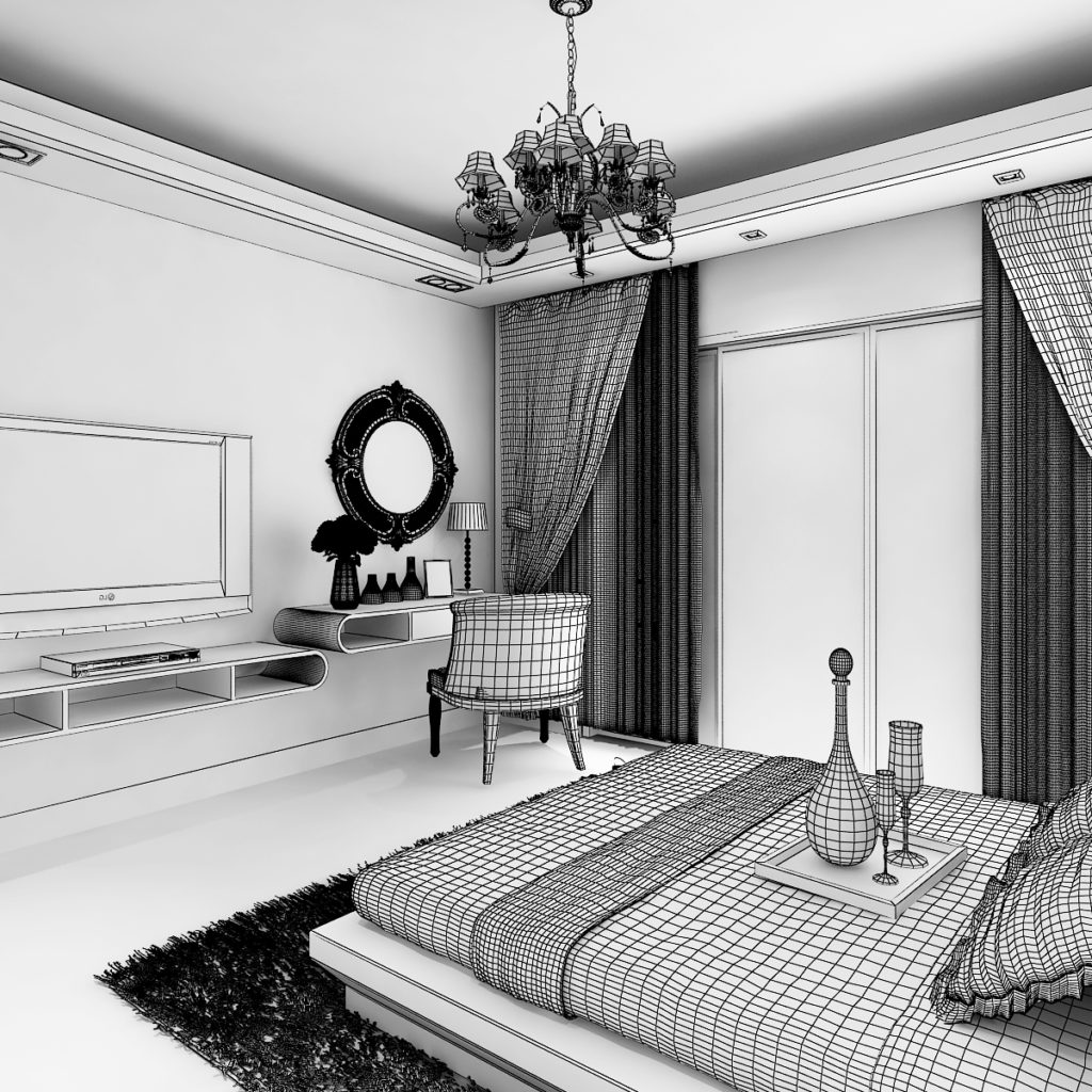 Detailed modern interior cutaway 3D Model - FlatPyramid