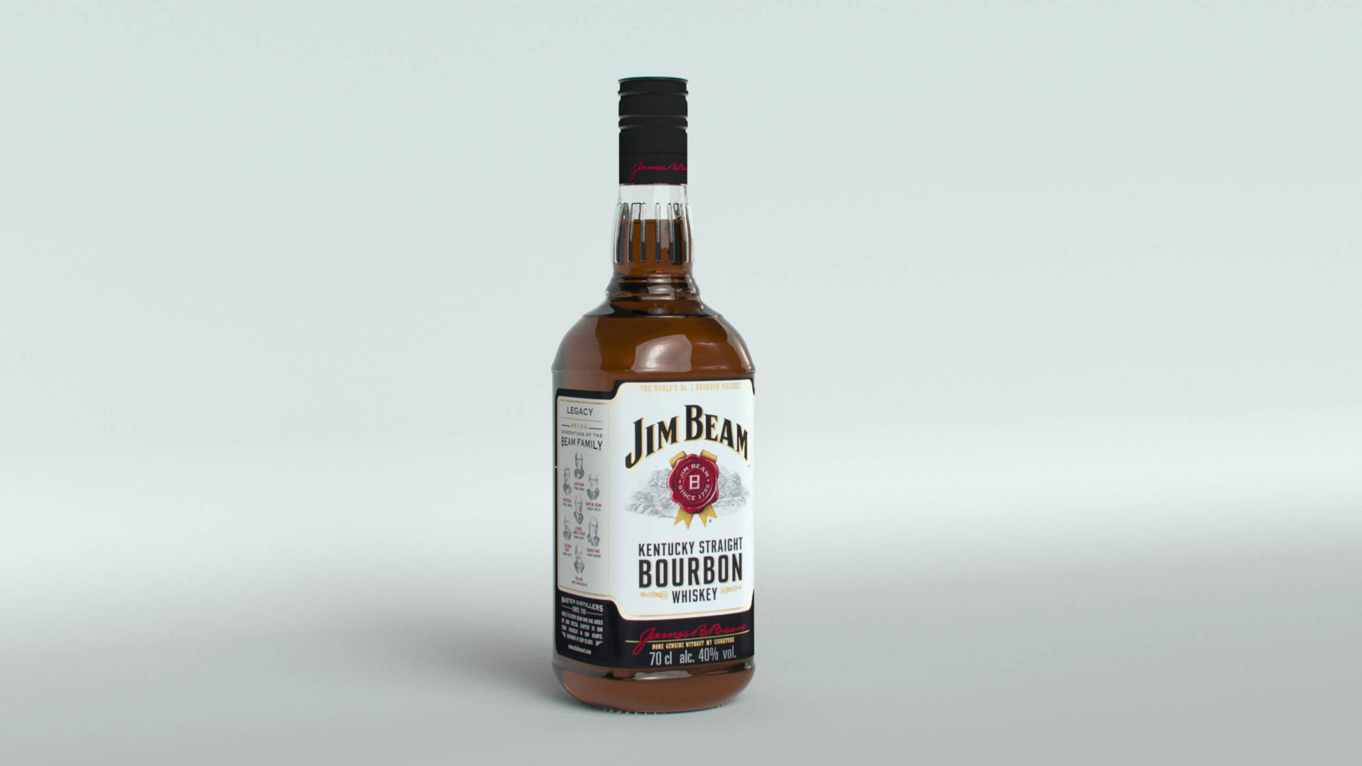 Jim Beam Original Bottle with new edition labels 3D Model - FlatPyramid