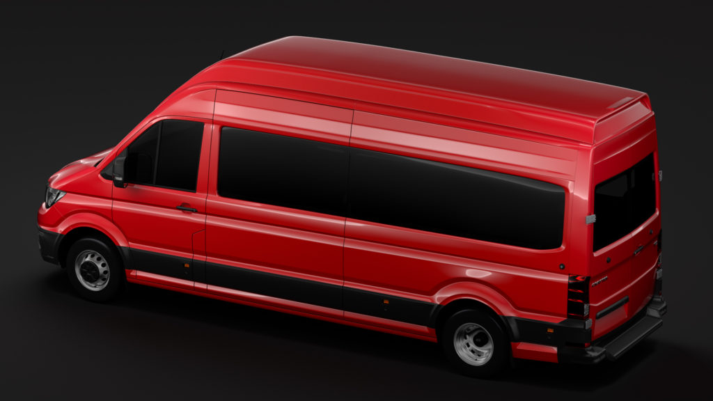 VW Crafter L3H3 Window Van 2018 3D Model - FlatPyramid