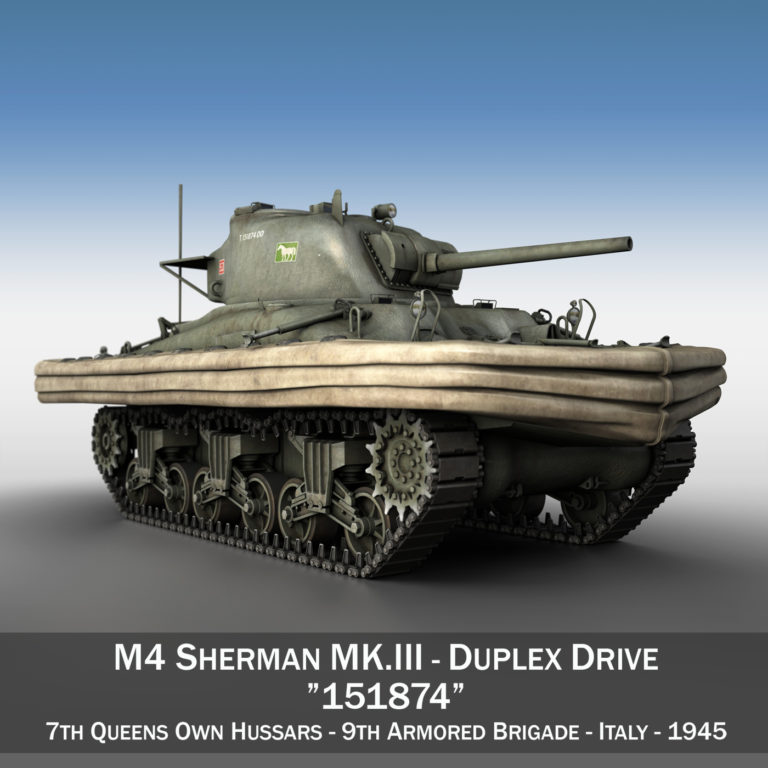 M4 Sherman MK.III - Duplex Drive 3D Model - FlatPyramid