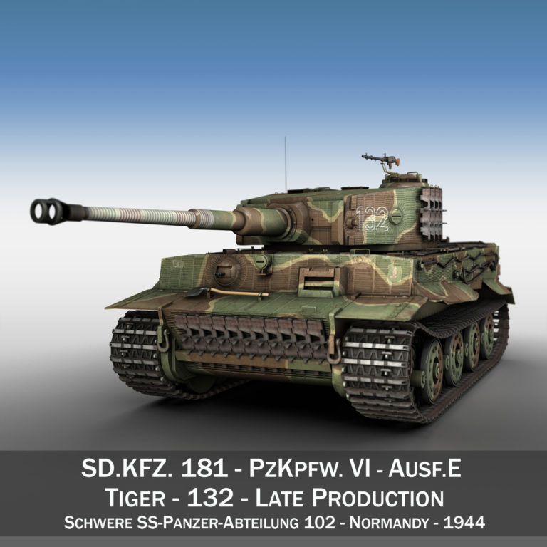 Panzer VI - Tiger - 132 - Late Production 3D Model - FlatPyramid