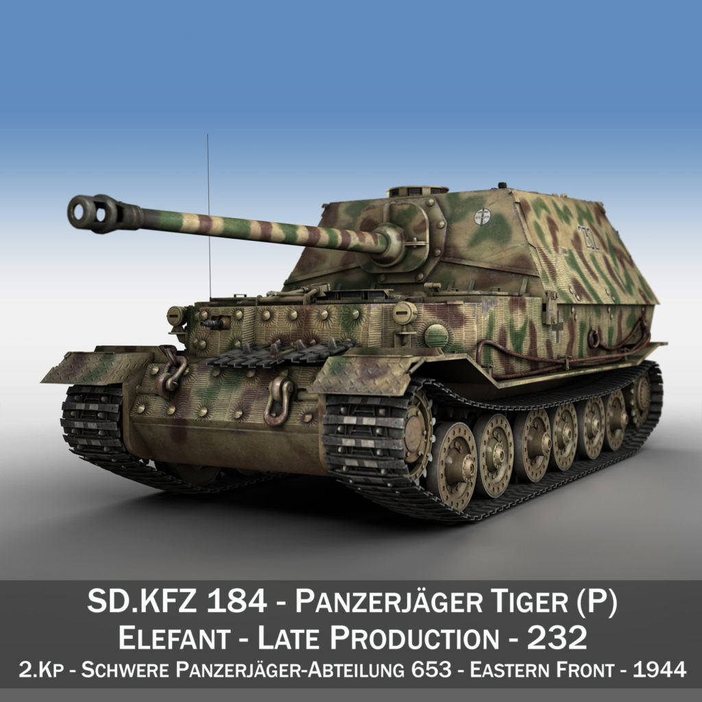 Elefant Tank destroyer - Tiger (P) - 232 3D Model - FlatPyramid