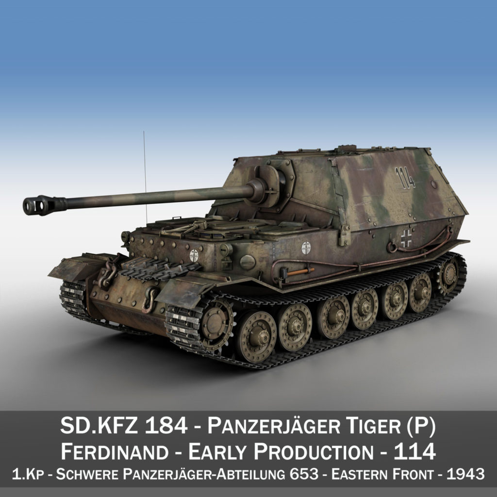 Ferdinand Tank destroyer - Tiger (P) - 114 3D Model - FlatPyramid
