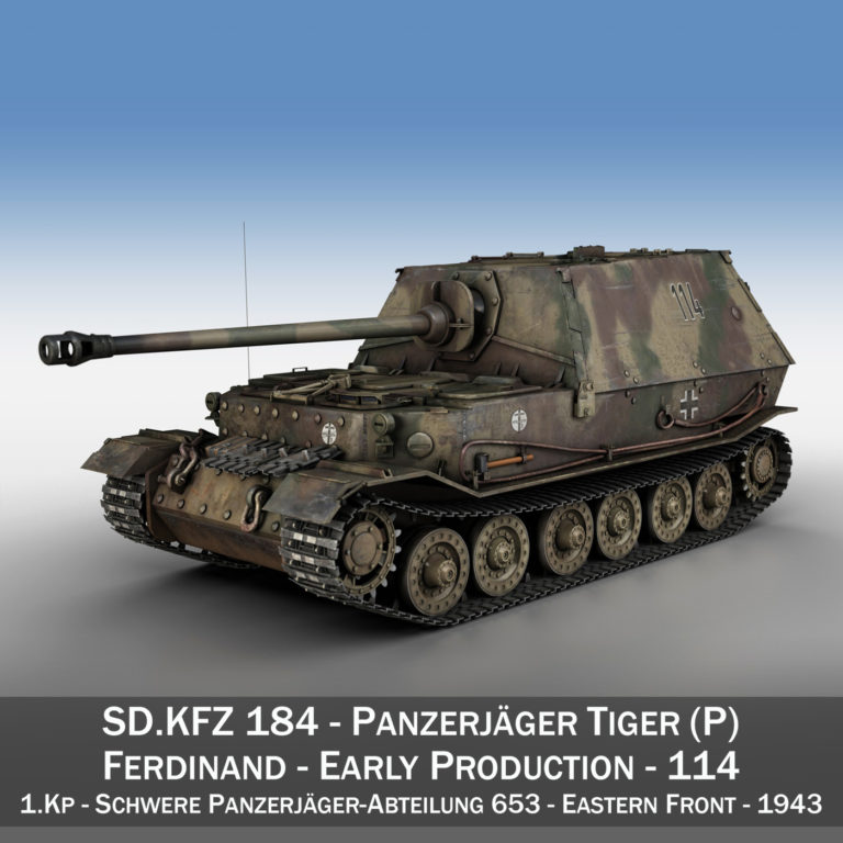 Ferdinand Tank destroyer - Tiger (P) - 114 3D Model - FlatPyramid