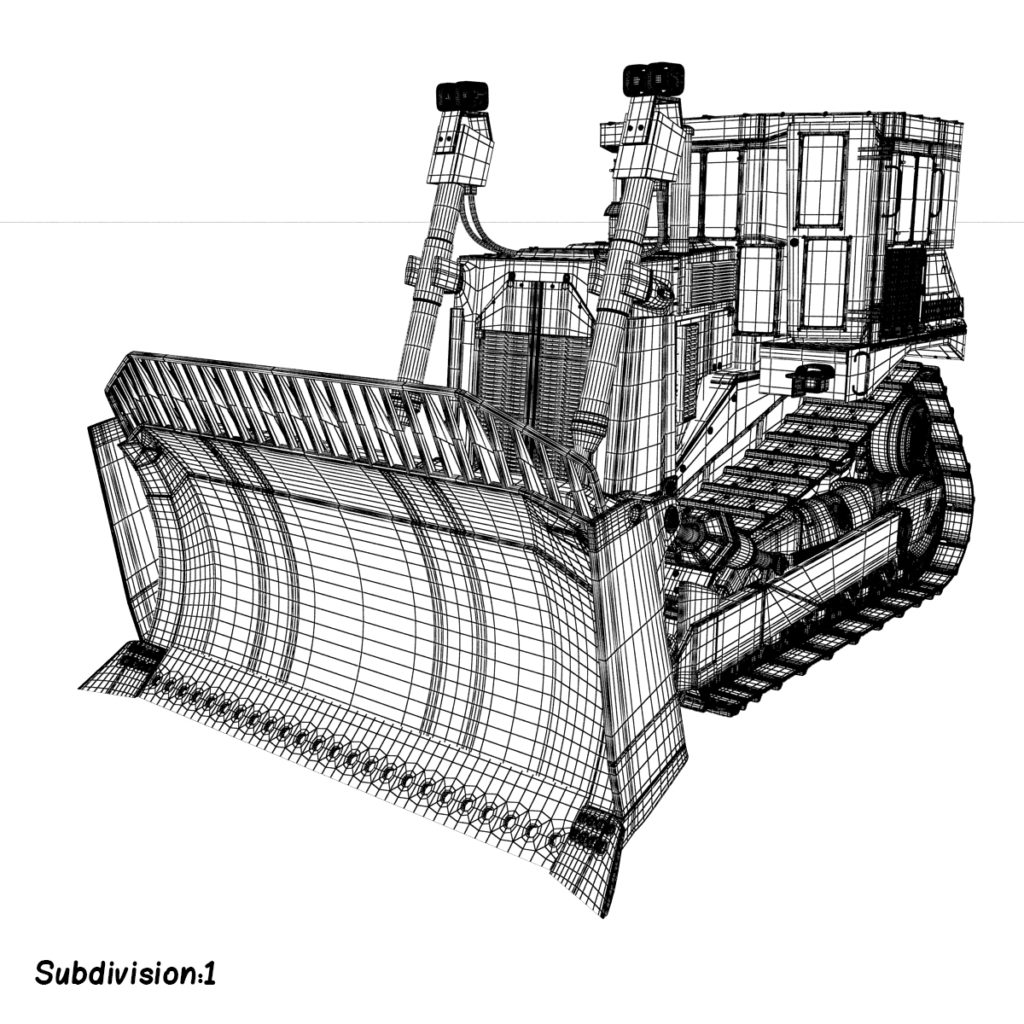 Rigged Bulldozer 3D Model - FlatPyramid