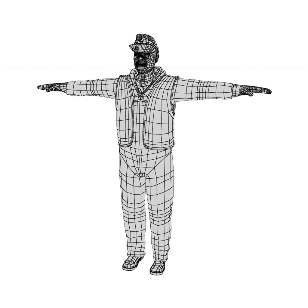 Male worker 3D Model - FlatPyramid